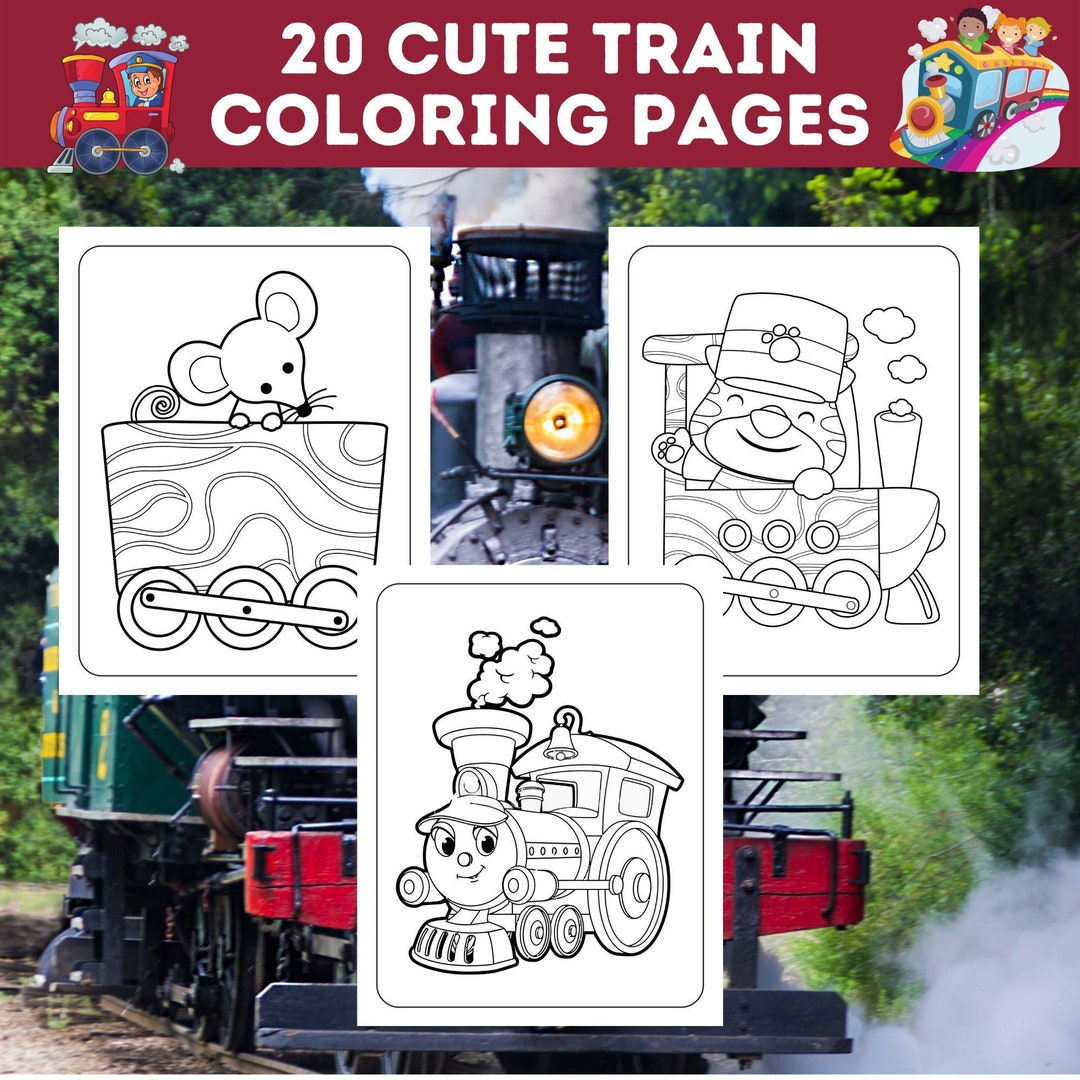 20 Cute Train Coloring Pages, Choo Choo Train Printable, Locomotive ...