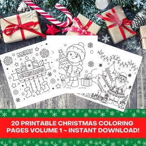 20 Printable Christmas Coloring Pages Bundle VOLUME 1, 20 Fun Christmas ...