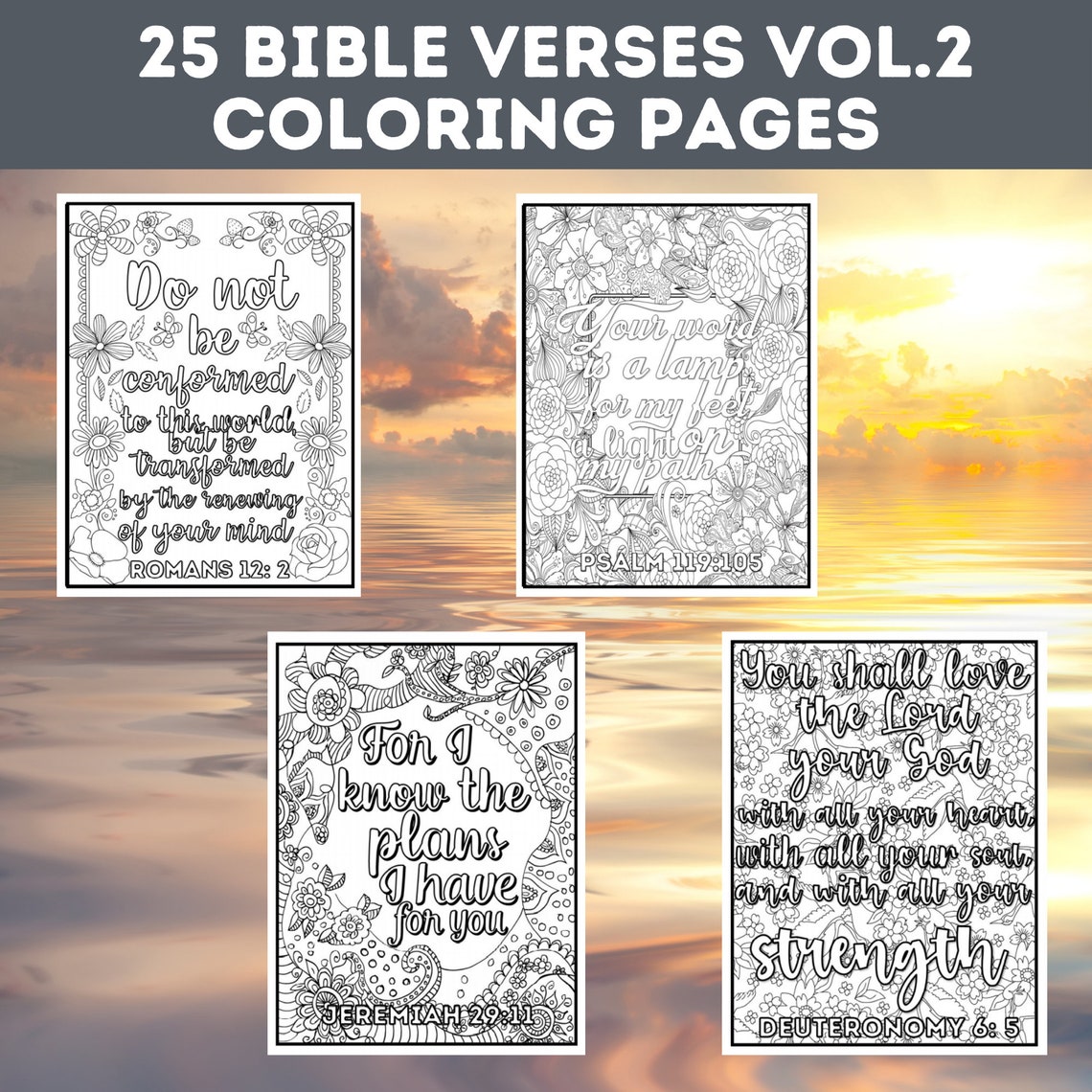25 Bible Verses Volume 2 Coloring Pages Bundle Bible Quotes - Etsy