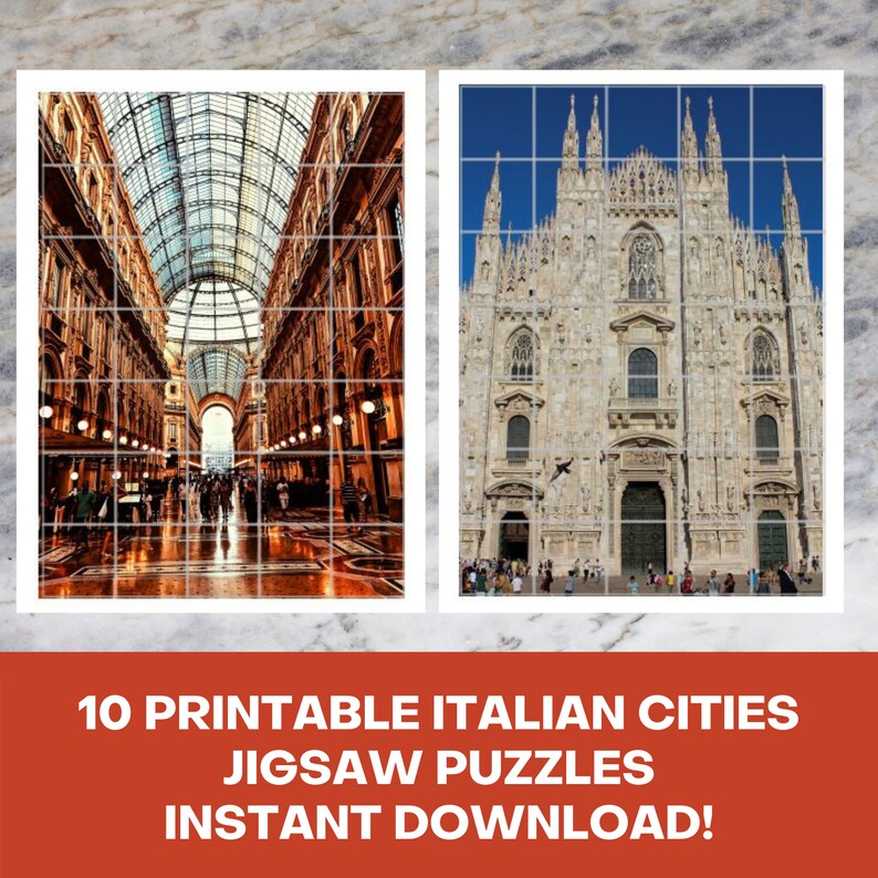 10 Printable Italian Cities Jigsaw Puzzles Bundle, Each Jigsaw Has 35 ...