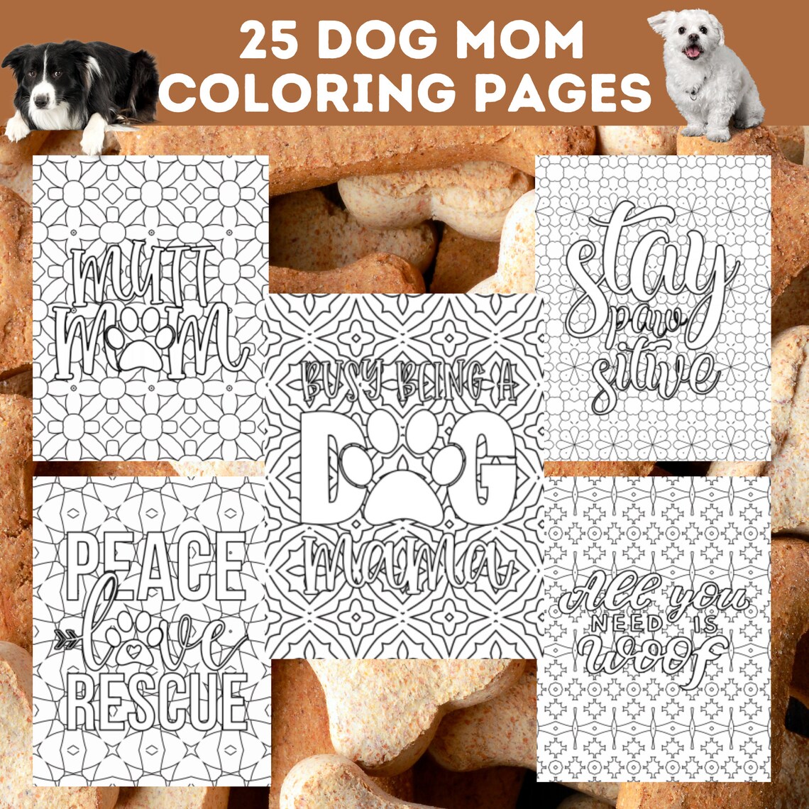 25 Dog Mom Coloring Pages Bundle Dog Lover Printables Dog - Etsy UK
