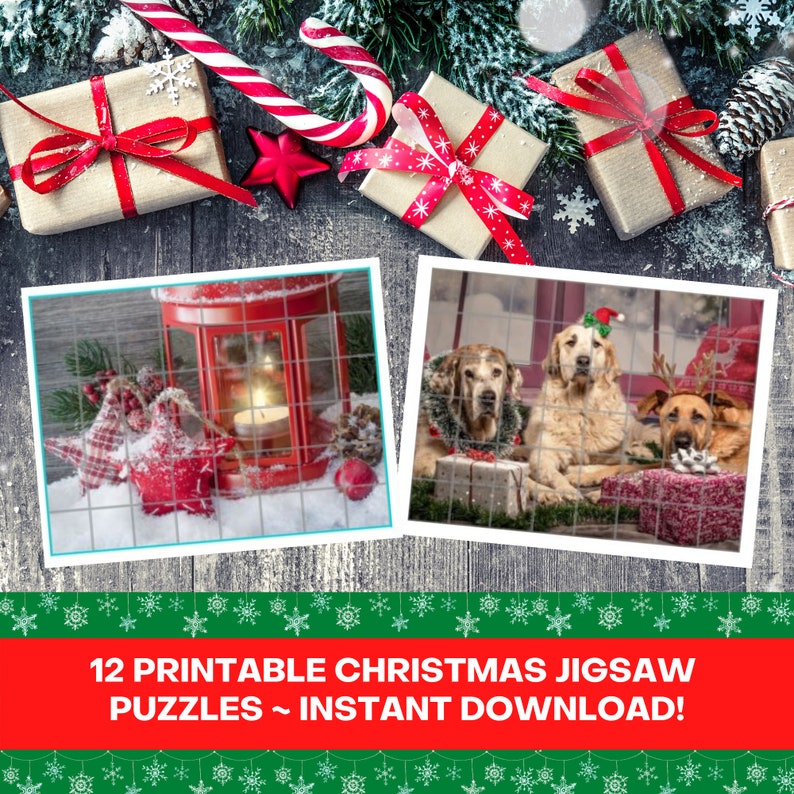 12 Printable Christmas Jigsaw Puzzles Bundle Each Jigsaw Has - Etsy ...