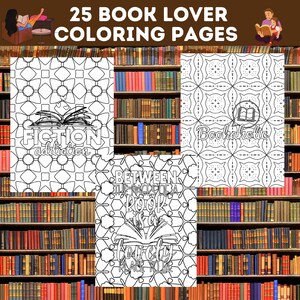 25 Book Lover Coloring Pages Bundle, I Love to Read Books Printable ...