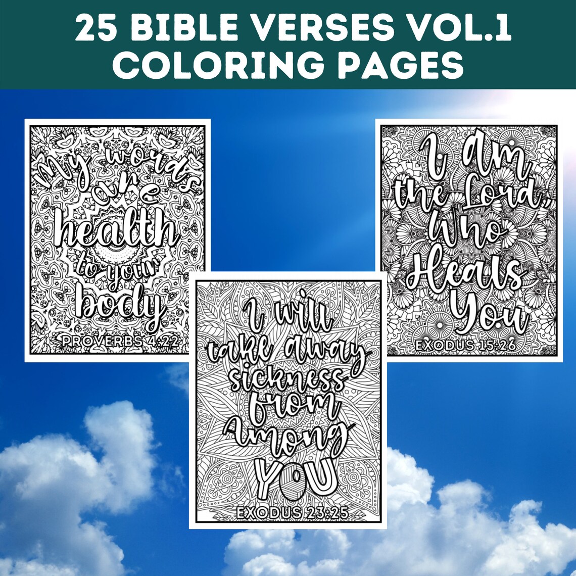 25 Bible Verses Volume 1 Coloring Pages Bundle Bible Quotes - Etsy Canada