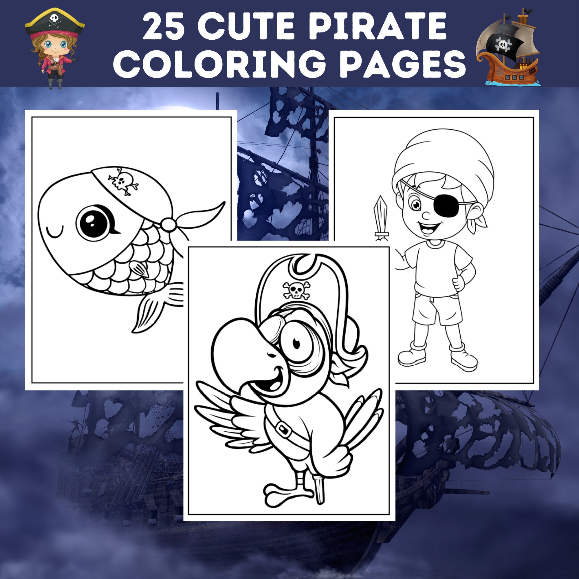 Cute Pirate Coloring Pages