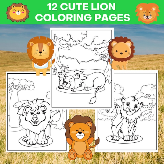 Cute Lion Coloring Pages Printable Lion Coloring Pages – 30 Sheets