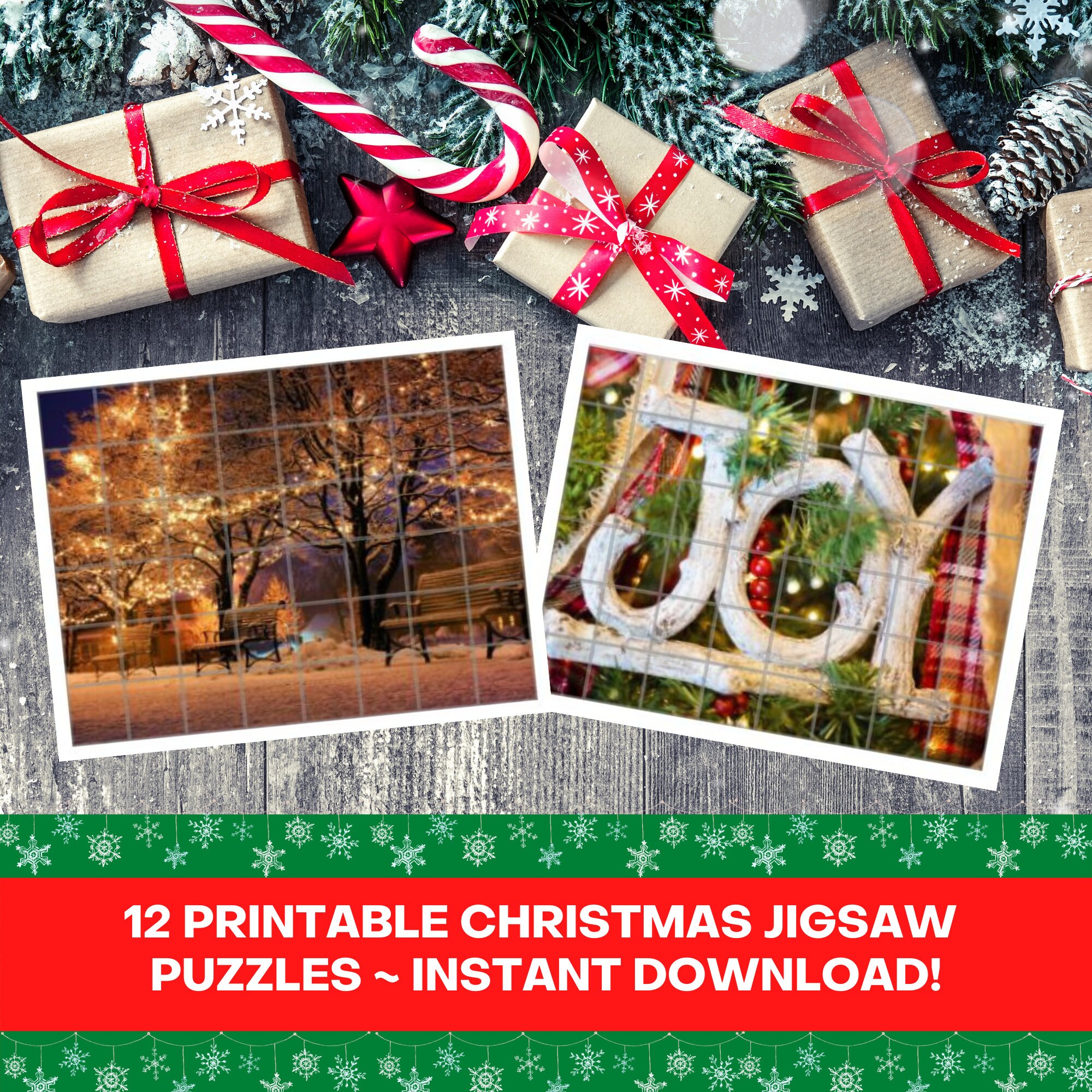 12 Printable Christmas Jigsaw Puzzles Bundle Each Jigsaw Has - Etsy ...