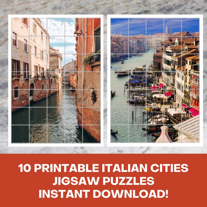 10 Printable Italian Cities Jigsaw Puzzles Bundle, Each Jigsaw Has 35 ...