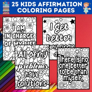 25 Kids Affirmation Coloring Pages, Kids Motivation Inspiration ...