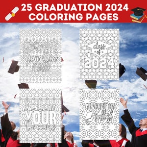 2024 Graduation Coloring Pages Bundle, 2024 Graduate Printable, 2024 ...