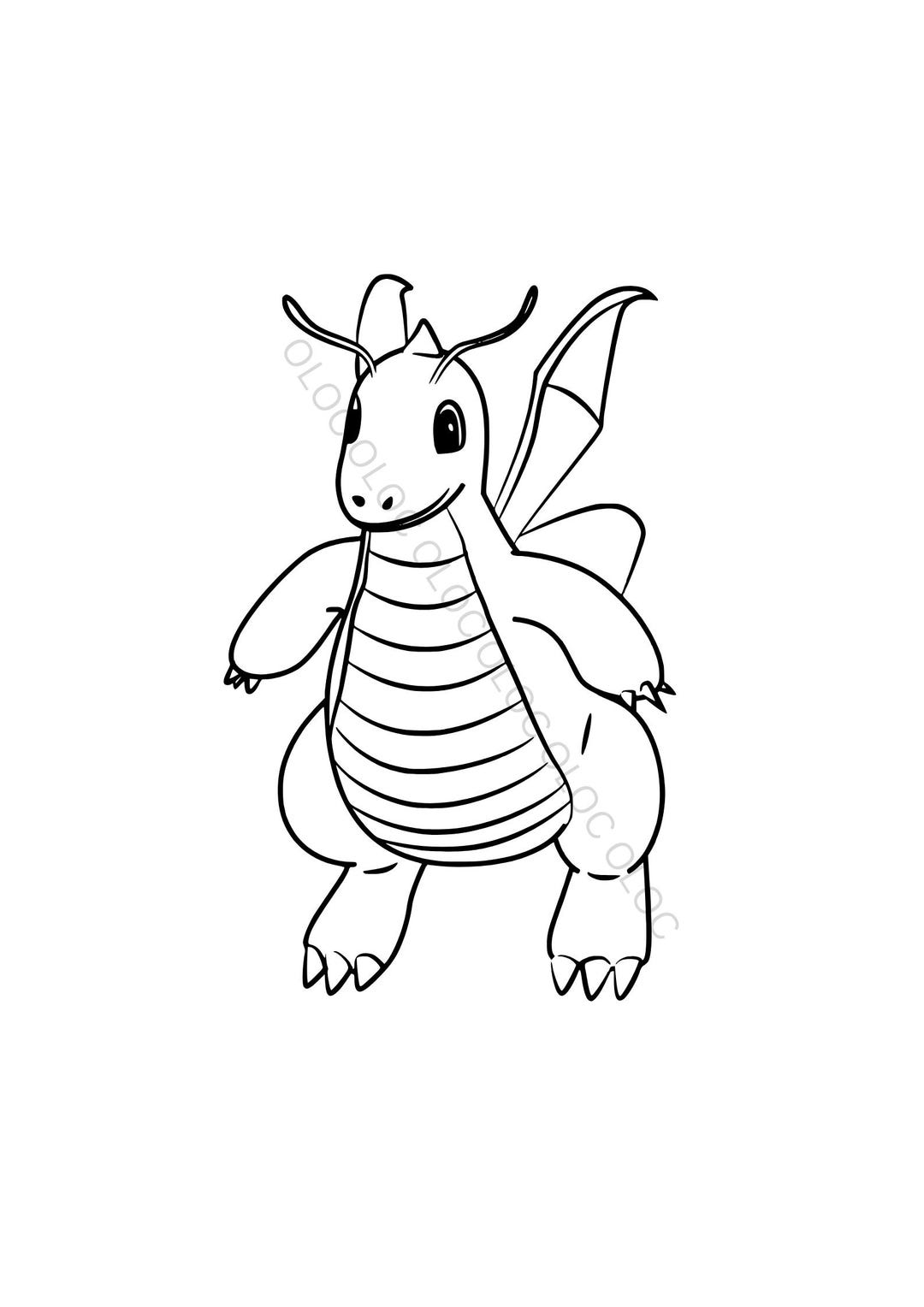 Dragonite PNG SVG JPG Clip Art Pokémon Digital Download File Print ...