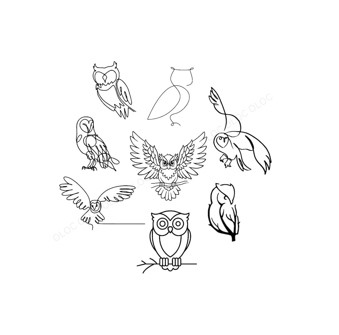 Owl Design Bundle X8 Clip Art Animal File PNG SVG JPG Digital Download ...