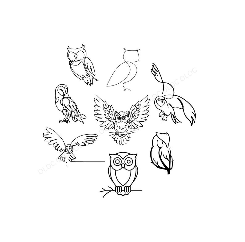 Owl Design Bundle X8 Clip Art Animal File PNG SVG JPG Digital Download ...