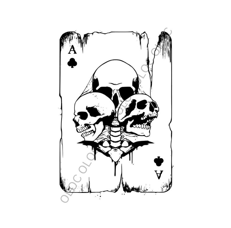 Skull Ace Playing Card Clip Art PNG SVG JPG Digital Download Art - Etsy