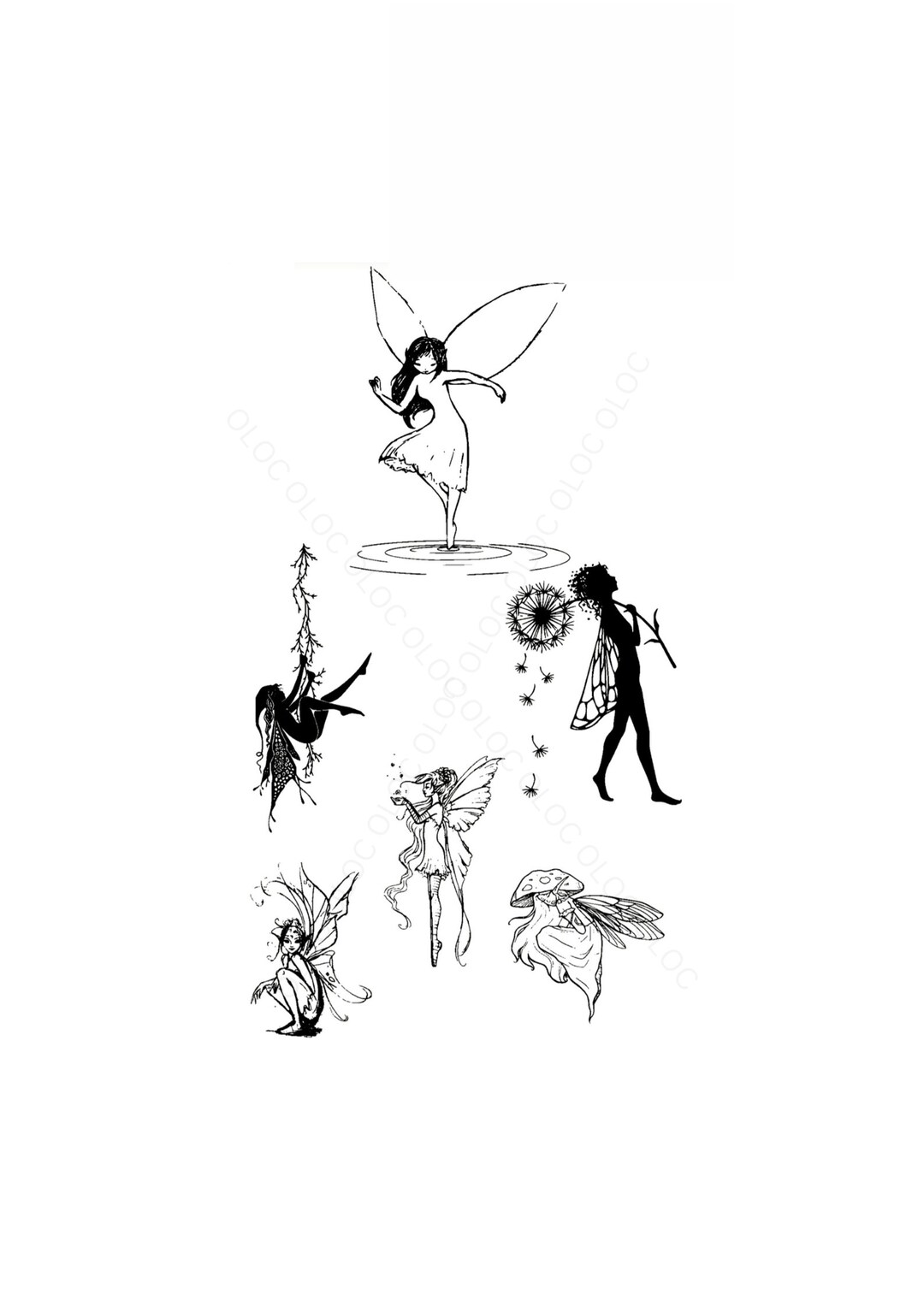 Fairy Designs X6 Clip Art PNG SVG JPG Digital Download Art - Etsy