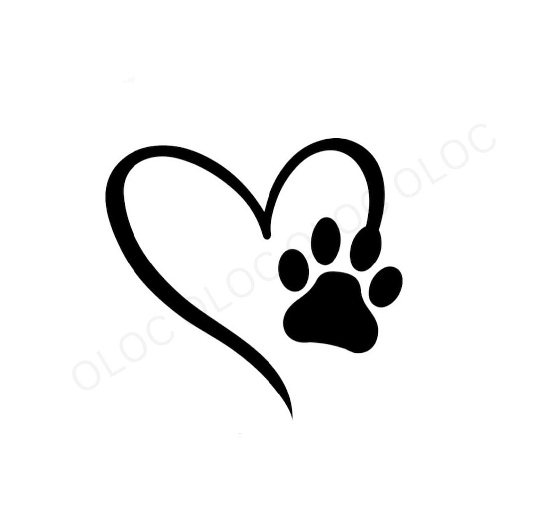 Heart Paw Clip Art PNG SVG JPG Digital Download Art Card Design File - Etsy