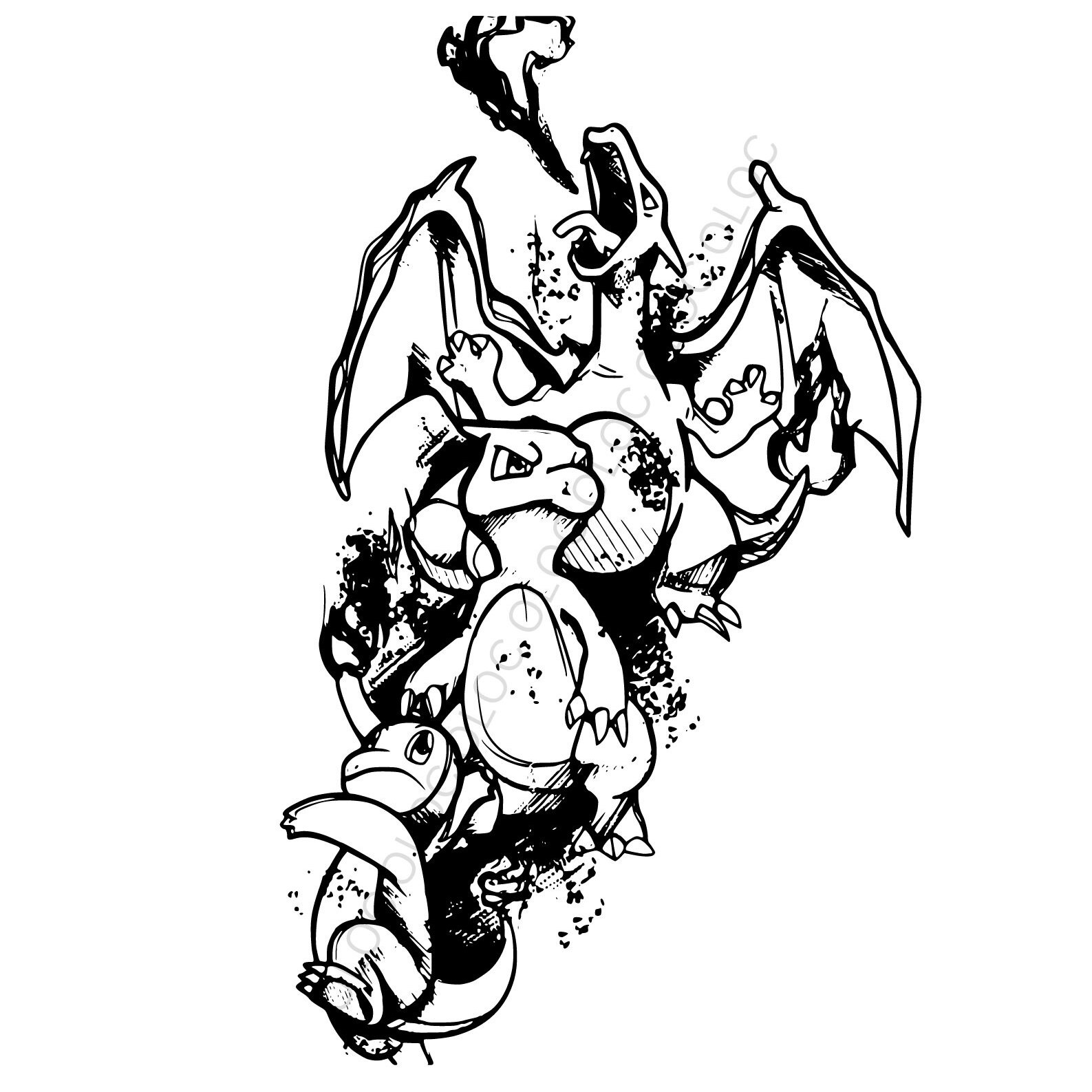 Charizard Evolution Png Svg Clip Art Pokémon Digital Download File Print Design Card File Etsy