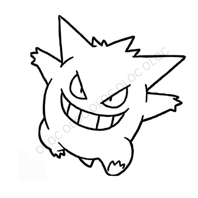 Gengar Outline Svg - Etsy