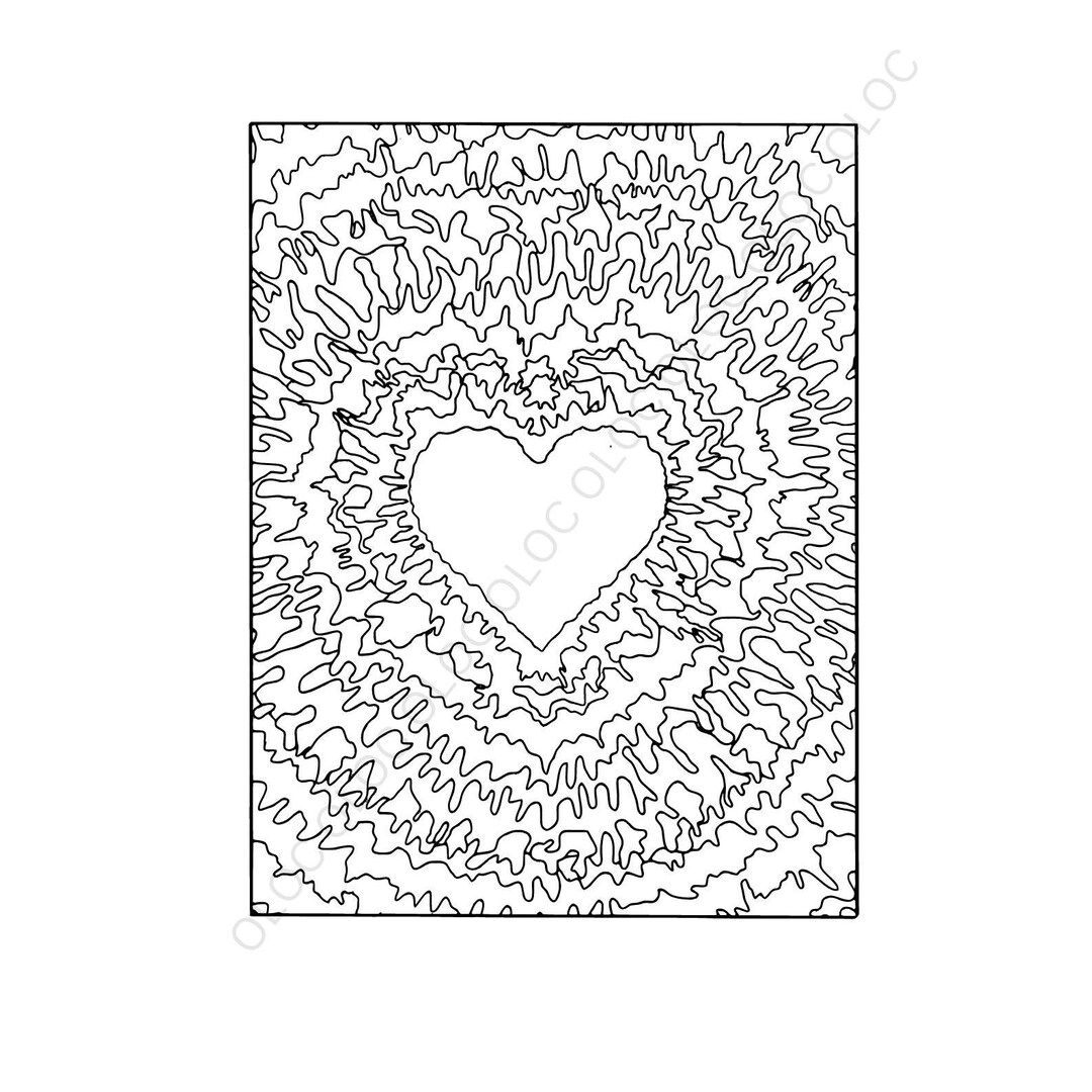 Heart Colouring Painting Page File Clip Art PNG SVG JPG Digital ...