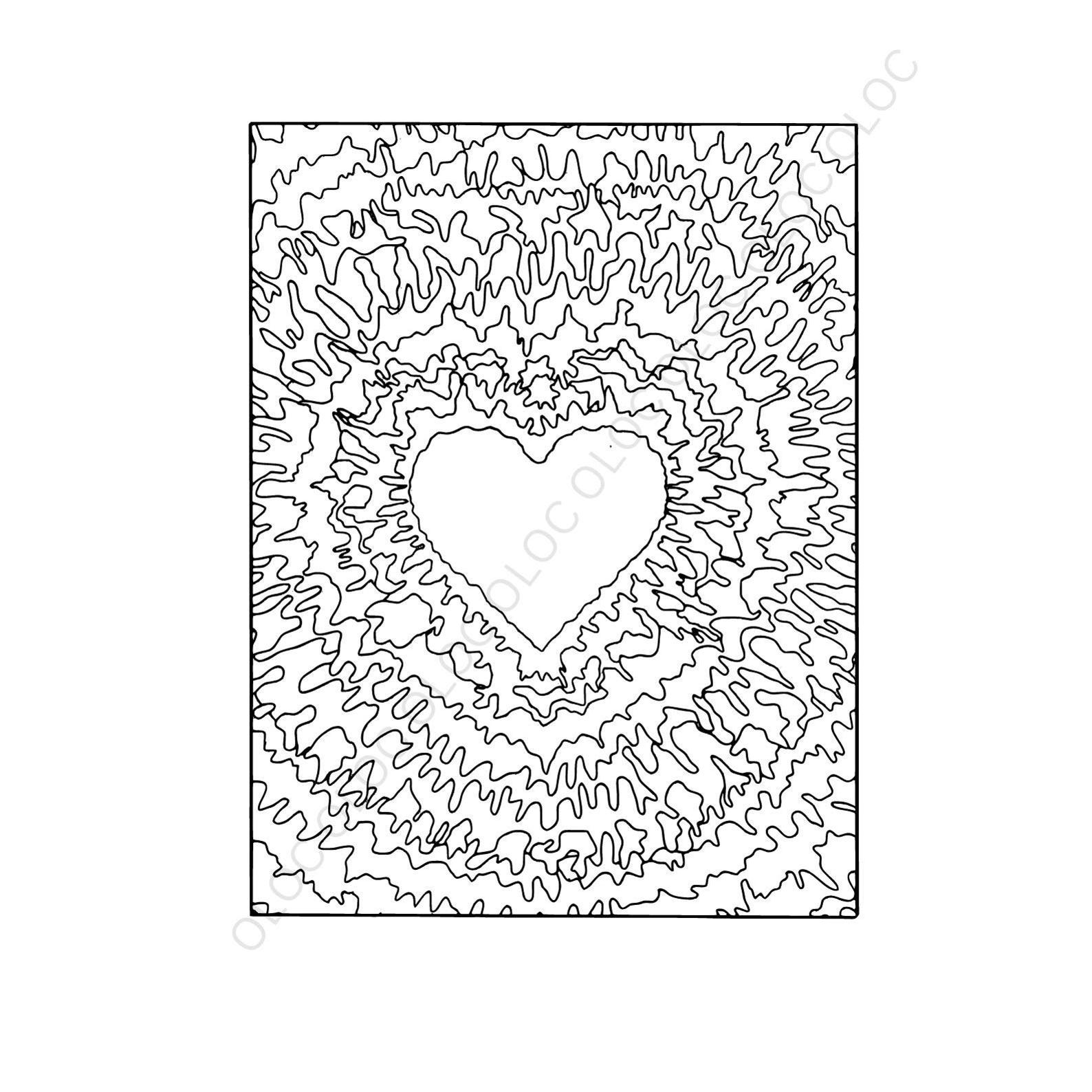 Heart Colouring Painting Page File Clip Art PNG SVG JPG Digital ...