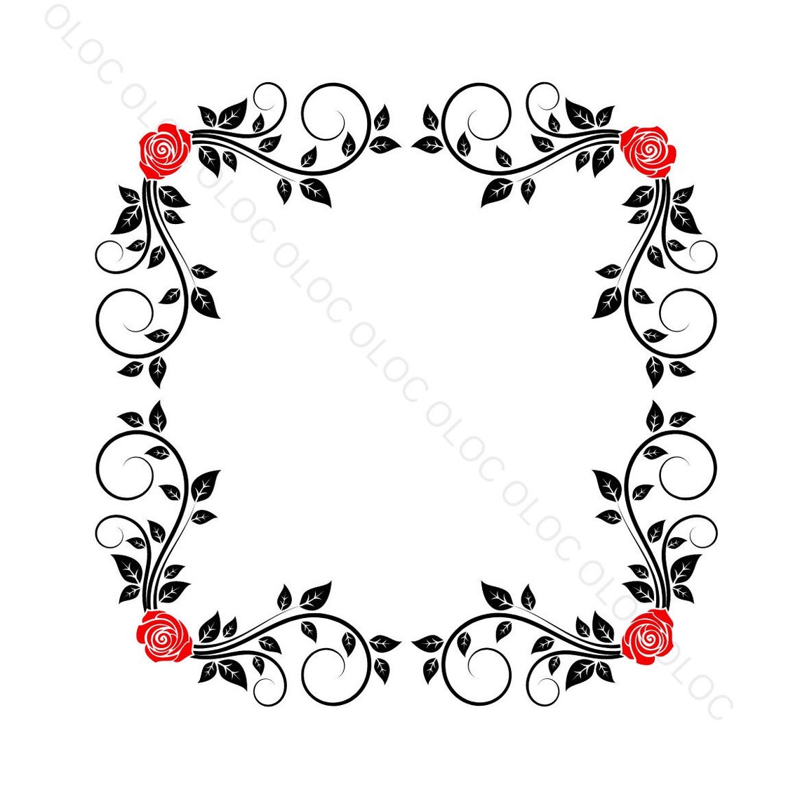 Rose Border SVG PNG JPG Digital File Download - Etsy
