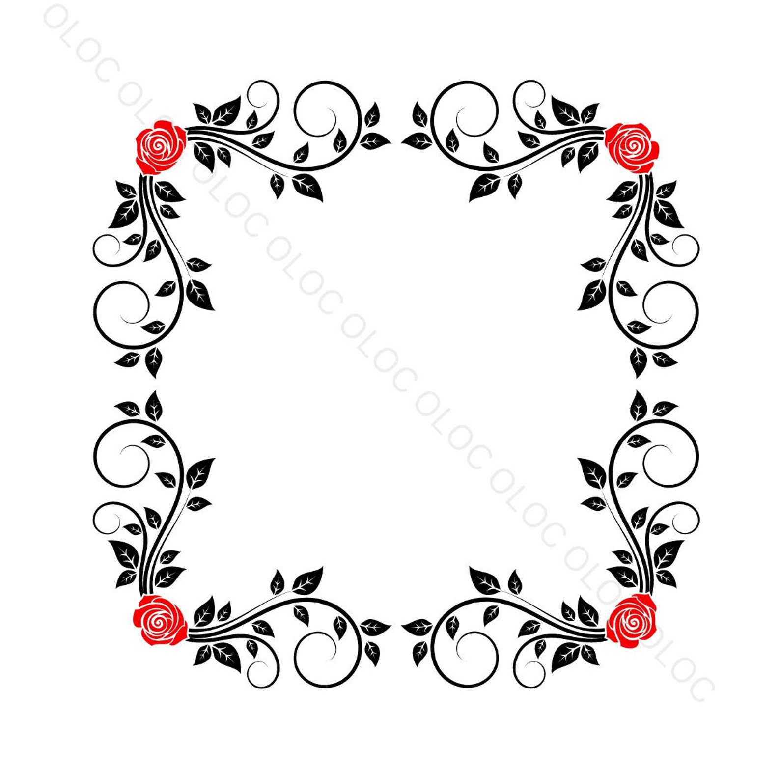 Rose Border SVG PNG JPG Digital File Download - Etsy