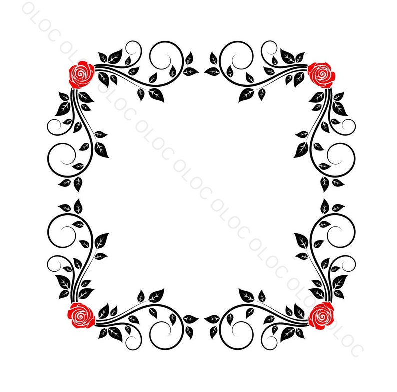 Rose Border SVG PNG JPG Digital File Download - Etsy