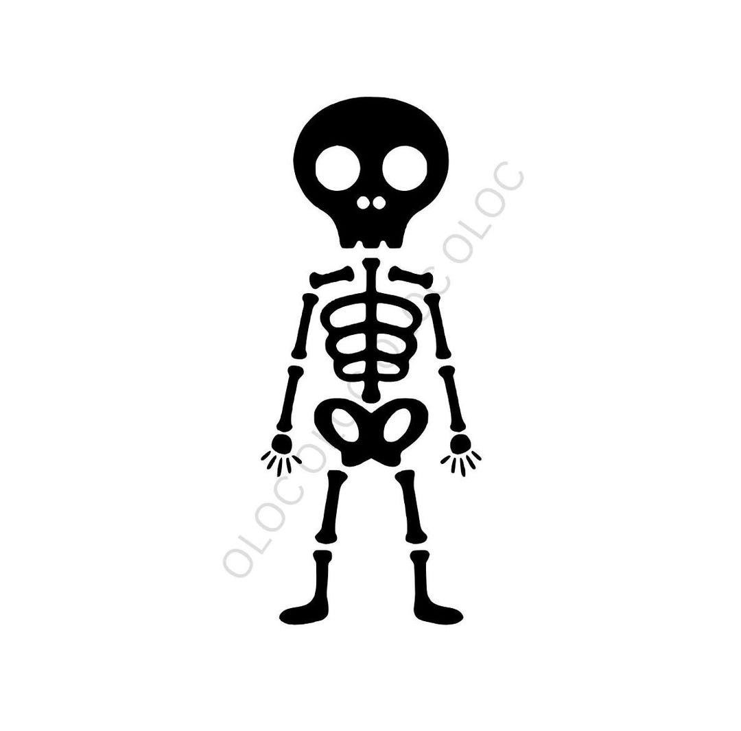 Simple Skeleton Clip Art SVG PNG JPG Digital Download - Etsy