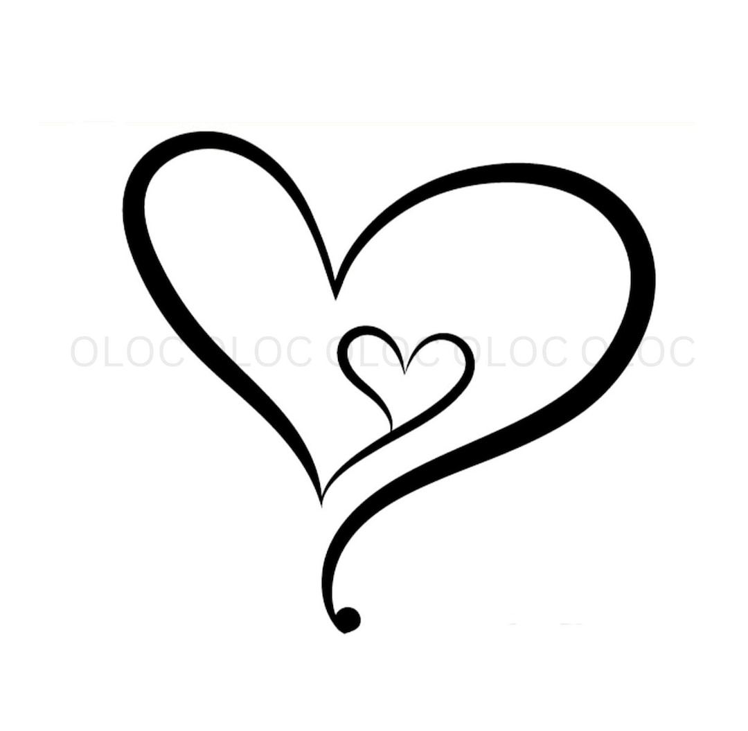 Little and Big Heart Clip Art PNG SVG JPG Digital Download Art Card ...