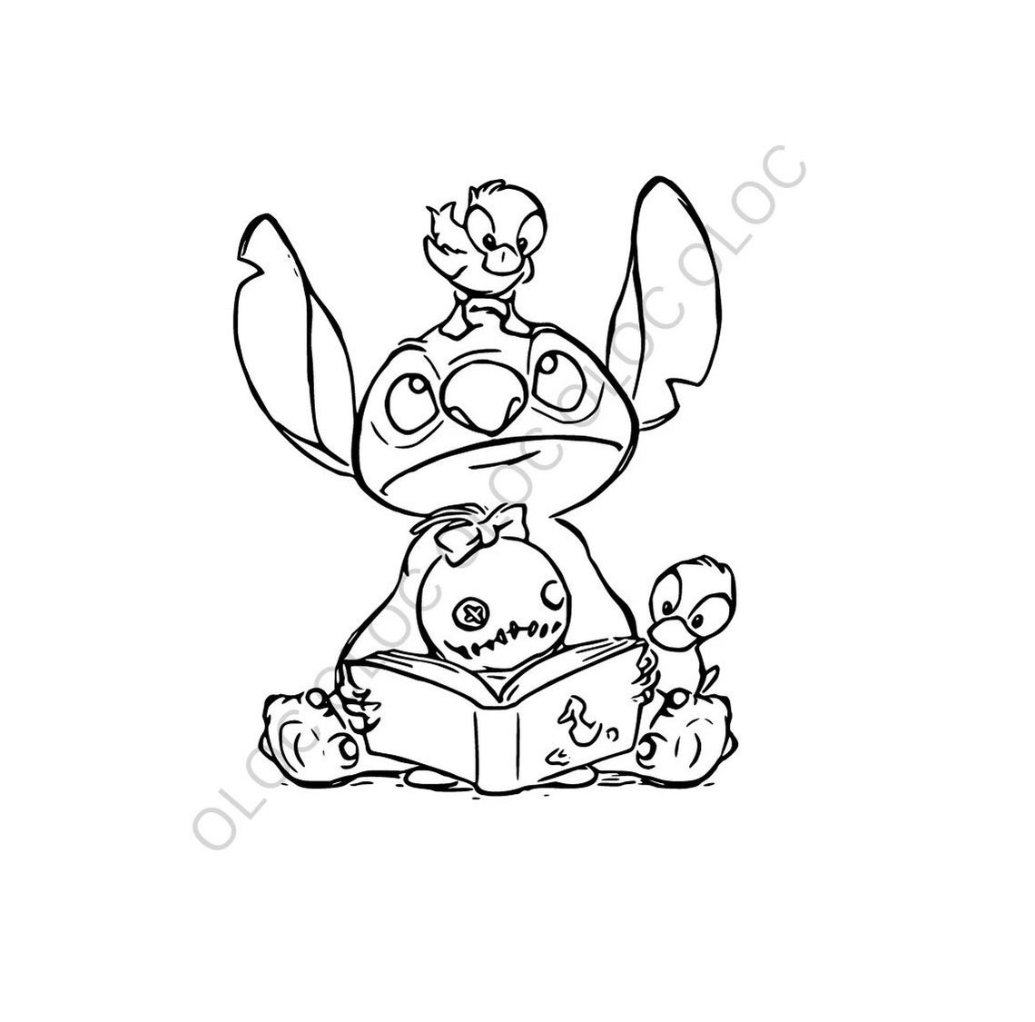 Stitch Storytime PNG SVG JPG Digital Download File Lilo and Stitch Clip ...