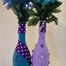 Wine Bottle|decor|home Decor|purple|pooka Dots |hand Paint|spots|stones ...