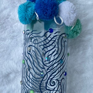 Blue Bottle|decorated Bottle|bedazzled Bottle|bling Bottle|empty Bottle ...