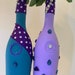 Wine Bottle|decor|home Decor|purple|pooka Dots |hand Paint|spots|stones ...