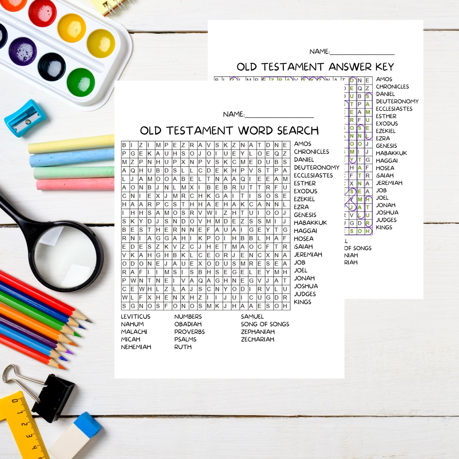 Old Testament Word Search, Bible Word Search, Word Puzzle, Digital ...