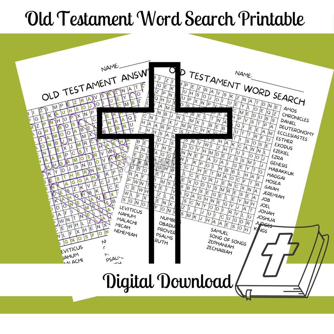 Old Testament Word Search, Bible Word Search, Word Puzzle, Digital ...