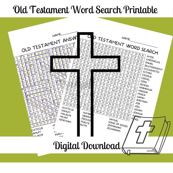 Old Testament Word Search Bible Word Search Word Puzzle - Etsy