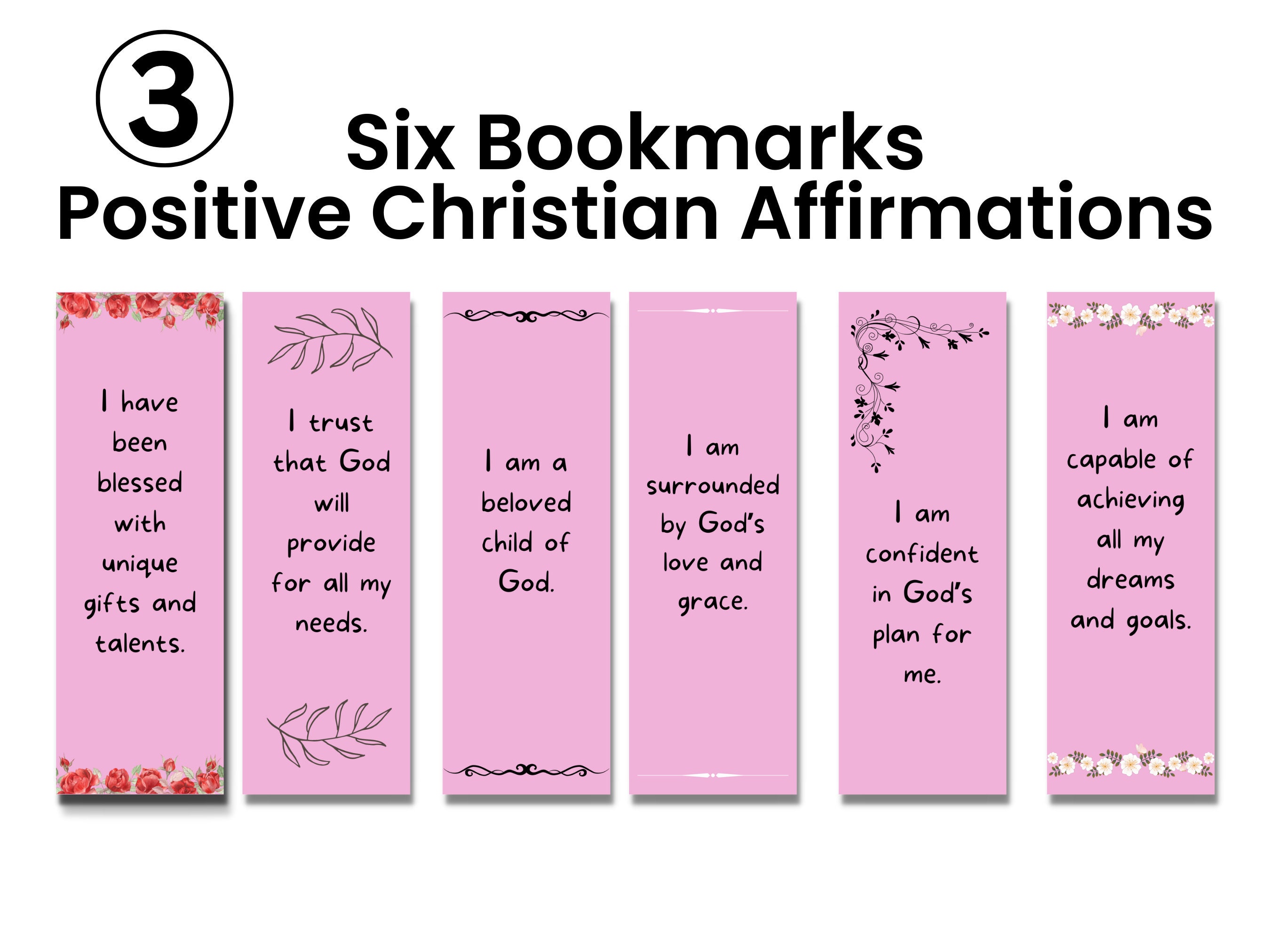 Positive Affirmation Bookmarks for Christians, Purple Bookmarks, Set of ...
