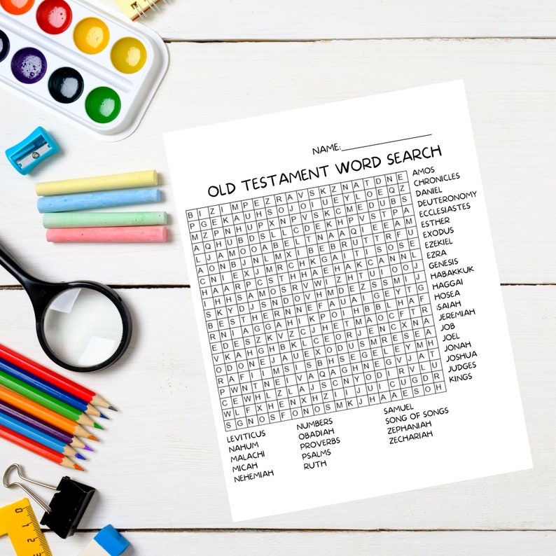 Old Testament Word Search Bible Word Search Word Puzzle - Etsy