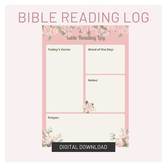 Bible Reading Log Bible Reading Printable Daily Scripture - Etsy