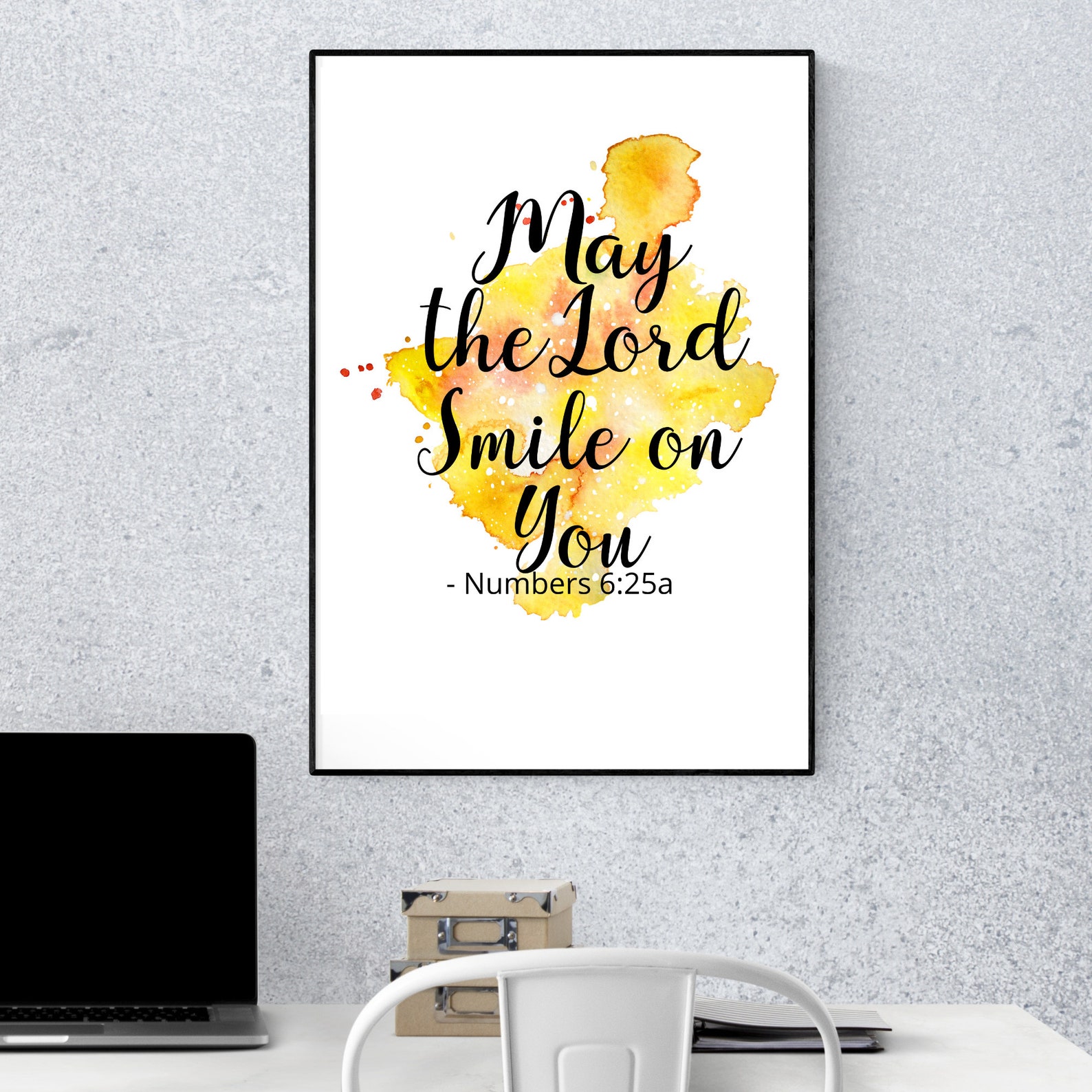 Buy May the Lord Smile on You Wall Art, Numbers 6:25a, Christian Decor ...