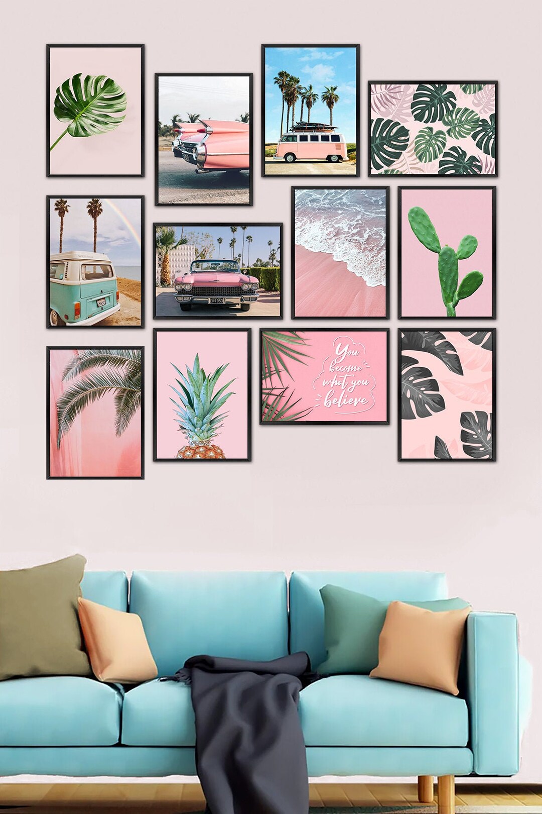 Vintage Poster Wall Collage, Botanical Prints, Retro Wall Collage Kit ...