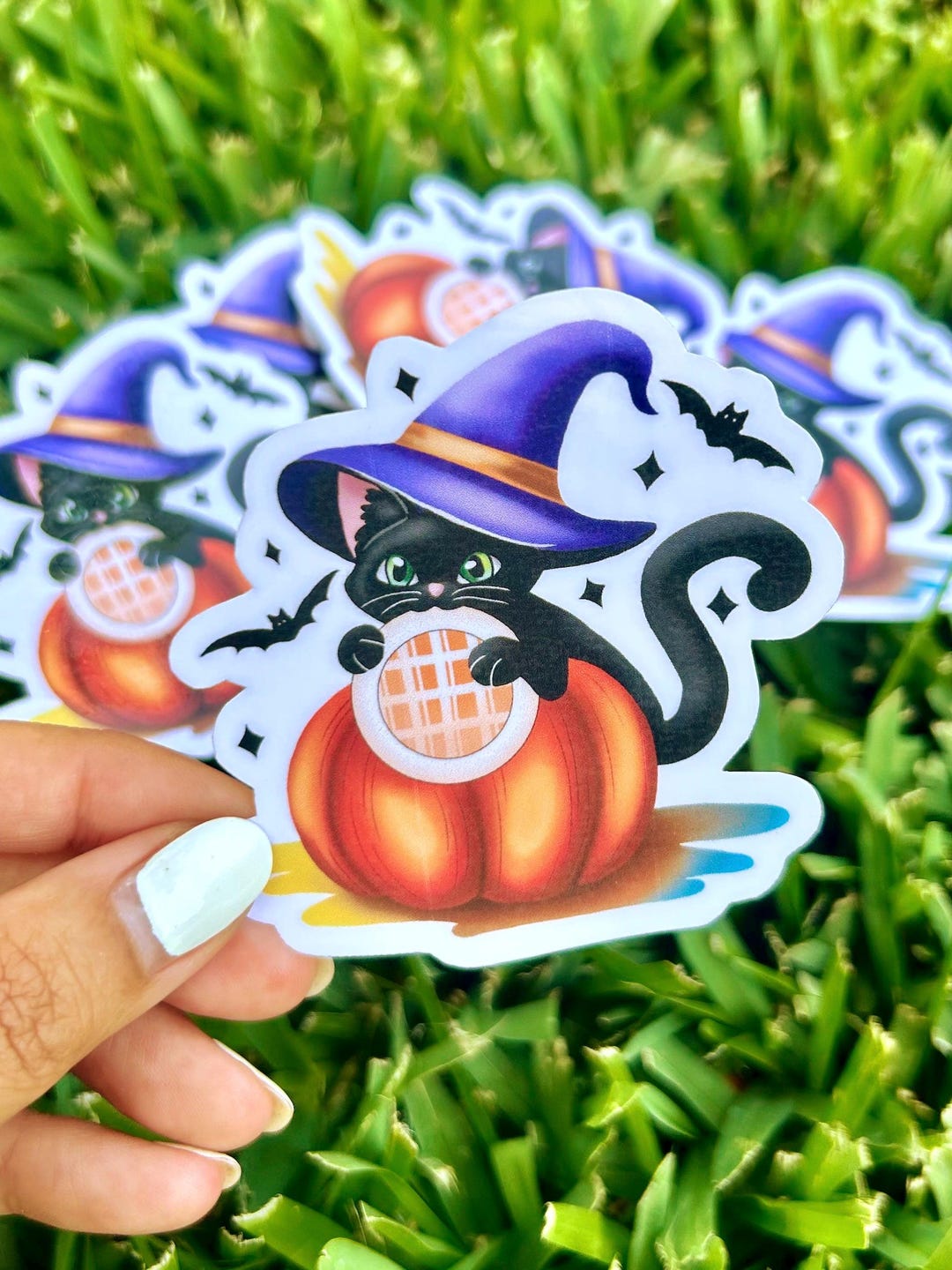 Halloween Cat Ultimate Frisbee Sticker: Waterproof Vinyl Decal - Etsy