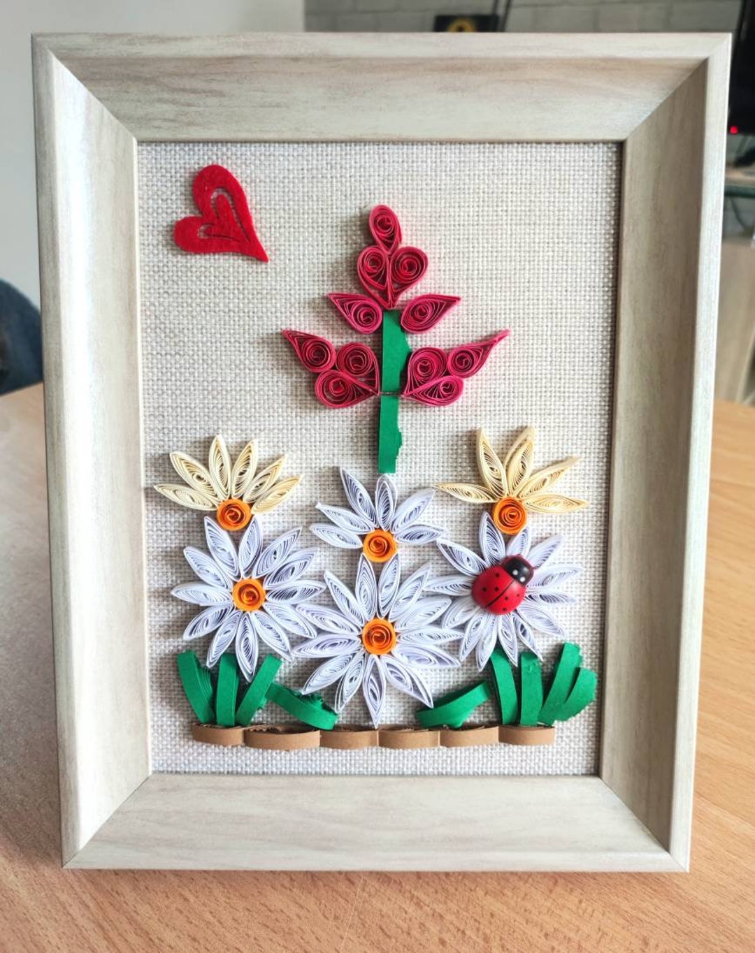 Spring Flowers Quilling Art Collage Gift Idea for Woman Handmade Art ...