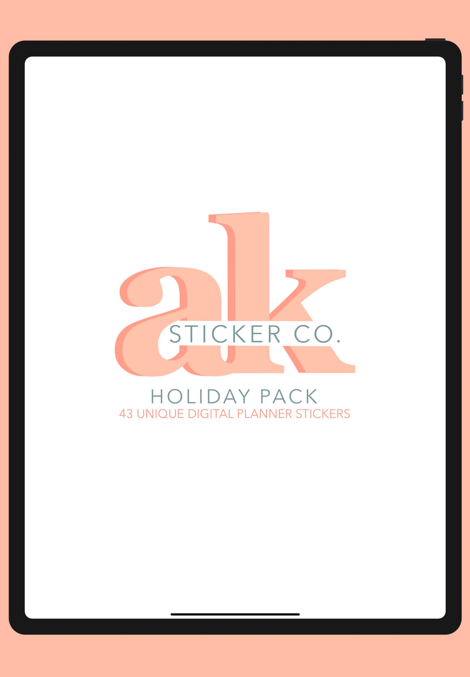 Digital Planner Sticker Download for iPad - Holiday Pack, 43 Stickers ...