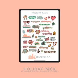 Digital Planner Sticker Download for iPad - Holiday Pack, 43 Stickers ...
