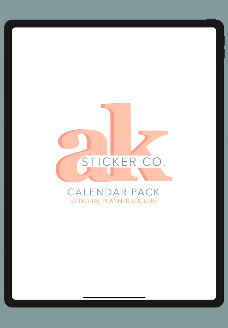 Digital Planner Sticker Download for iPad - Calendar Pack - Etsy