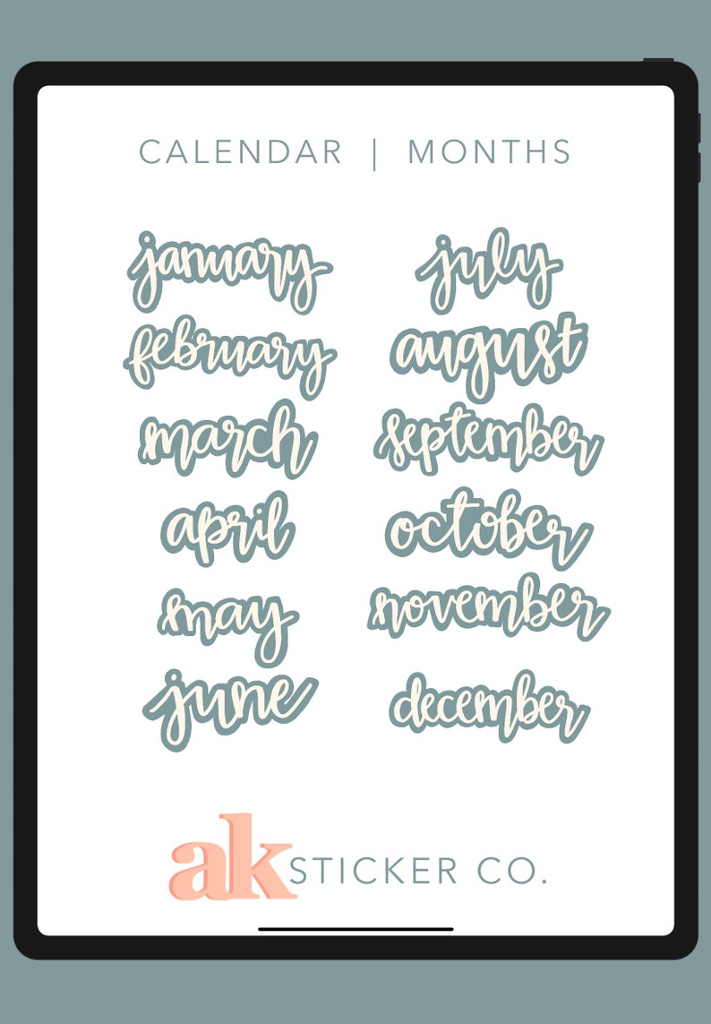 Digital Planner Sticker Download for iPad - Calendar Pack - Etsy