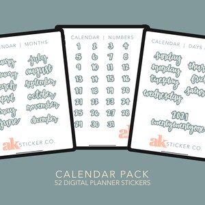 Digital Planner Sticker Download for iPad - Calendar Pack - Etsy