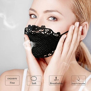 Lace Face Masks for Adults, Multifunctional Reusable Face Mask - Etsy