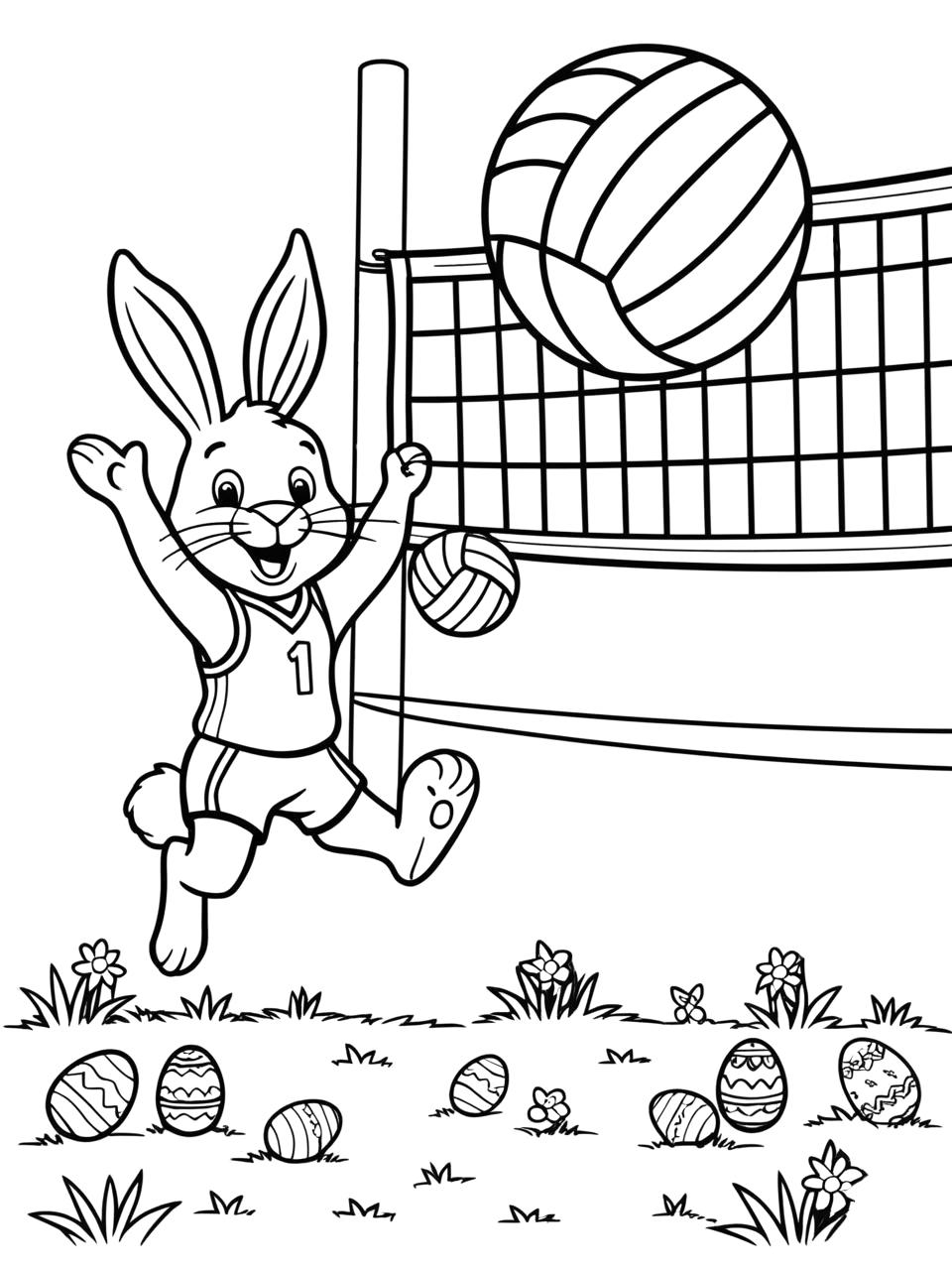 Easter Coloring Pages – 8 Printable PDF Pages With Sporty Bunnies ...
